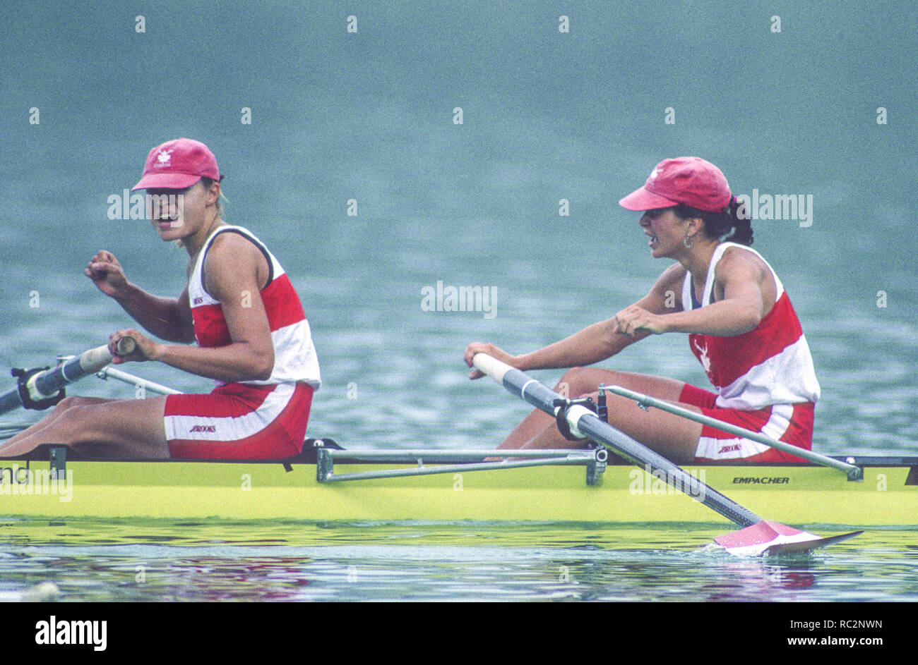 Banyoles, SPAIN, Gold Medalist, Women's pair, Stroke CAN W2-, Stroke ...