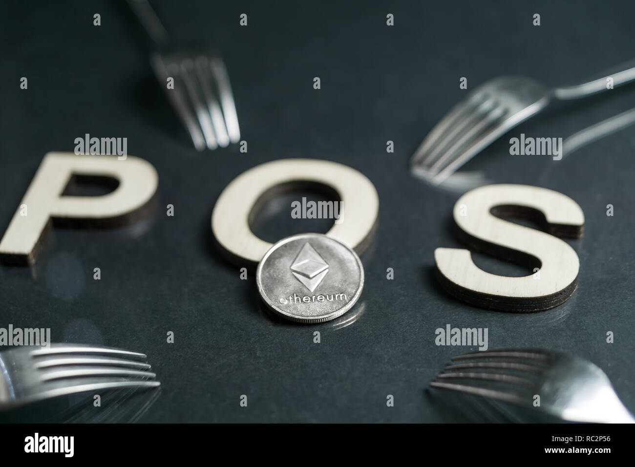 Ethereum Cryptocurrency switching from POW, GPU mining to POS concept ...