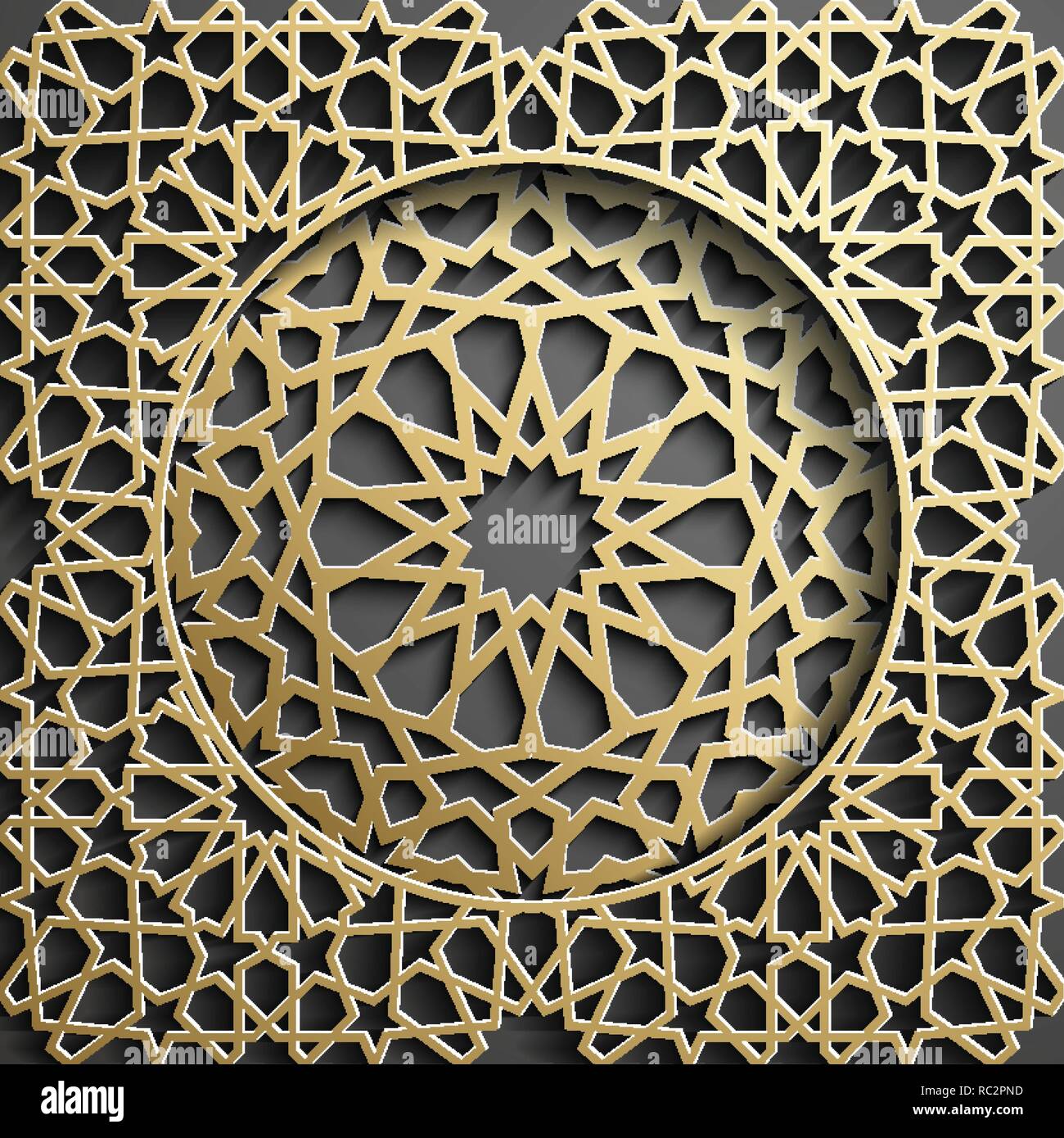 Islamic ornament vector , persian motiff . 3d ramadan islamic round ...