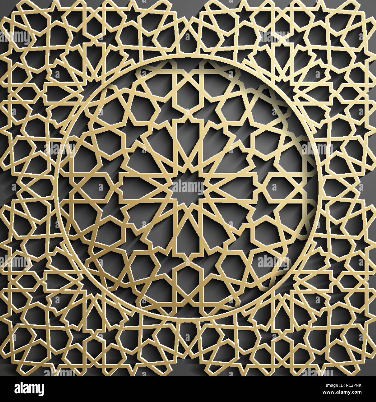 Islamic ornament vector , persian motiff . 3d ramadan islamic round ...