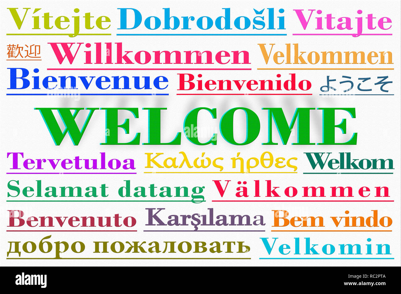 Welcome in different languages High Resolution Stock Photography and ...