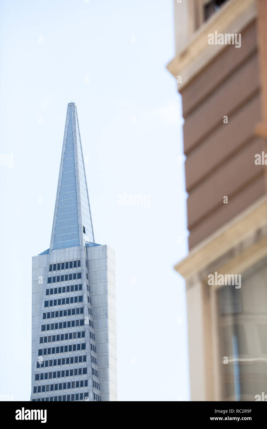 Abstract view of the TransAmerica Pyramid building, San Francisco ...