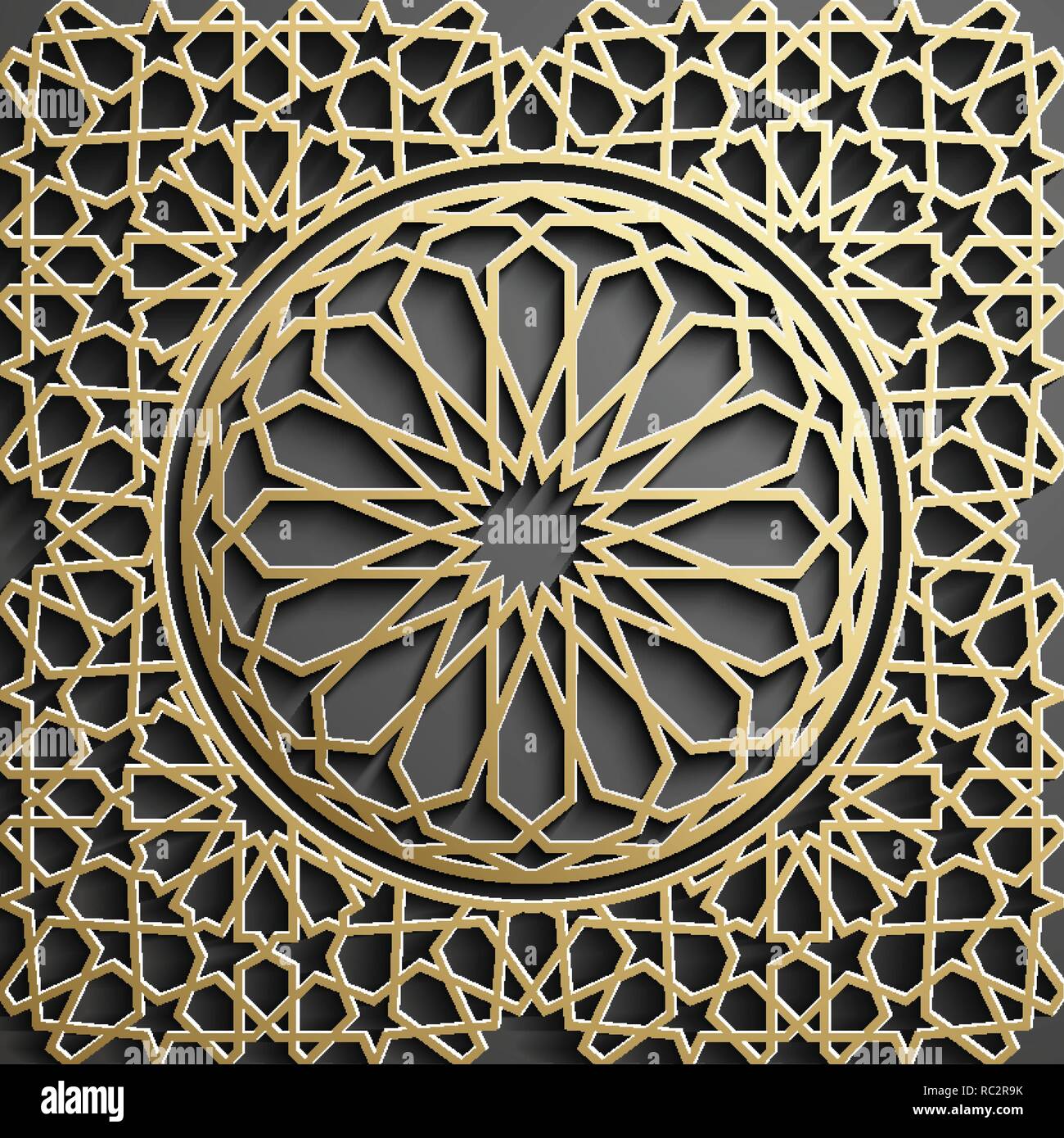 Islamic ornament vector , persian motiff . 3d ramadan islamic round ...