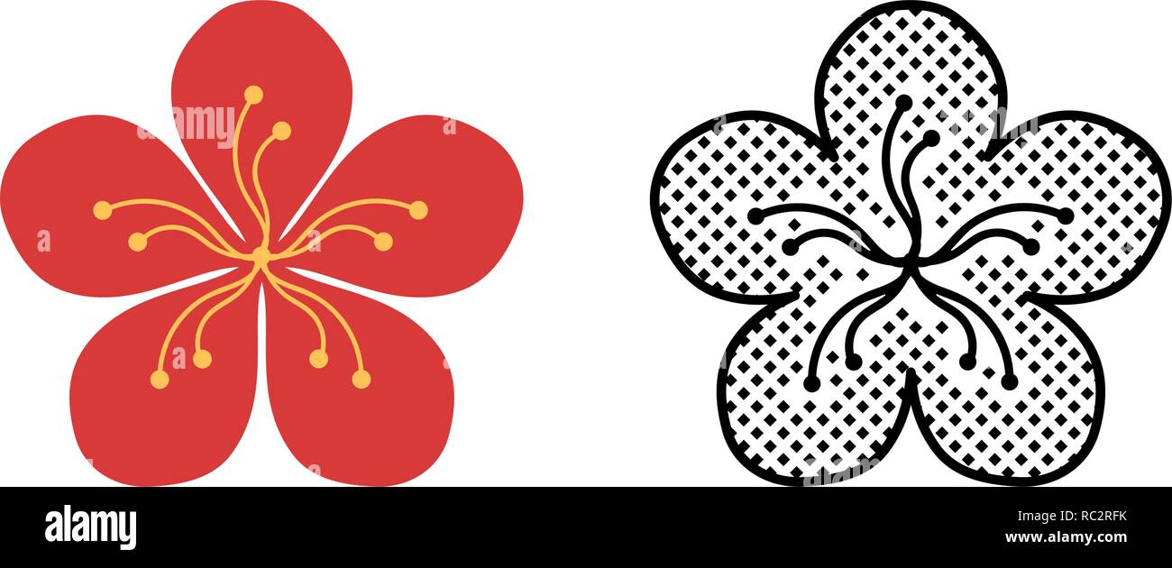 Peach blossom icon set, plant symbol, vector illustration Stock Vector ...