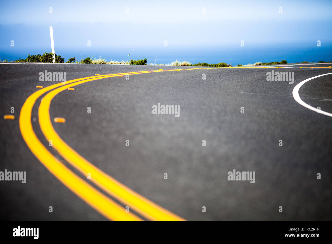 Abstract view of the Pacific Highway One, Marin County, Northern ...