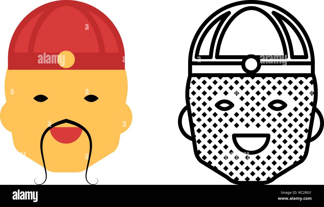 Asian avatar icon set, happy face symbol Stock Vector Image & Art - Alamy