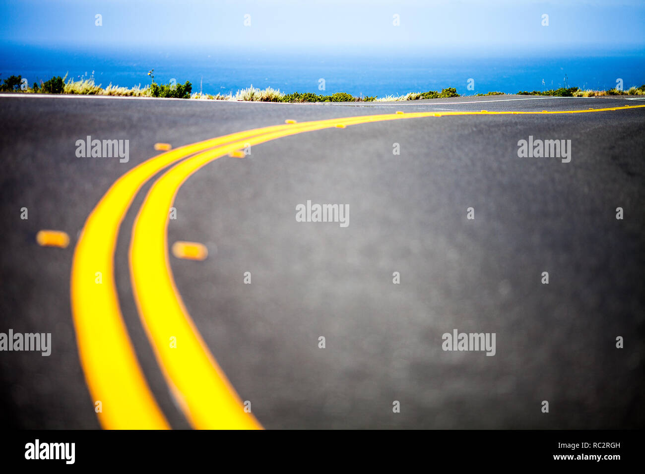 Abstract view of the Pacific Highway One, Marin County, Northern ...