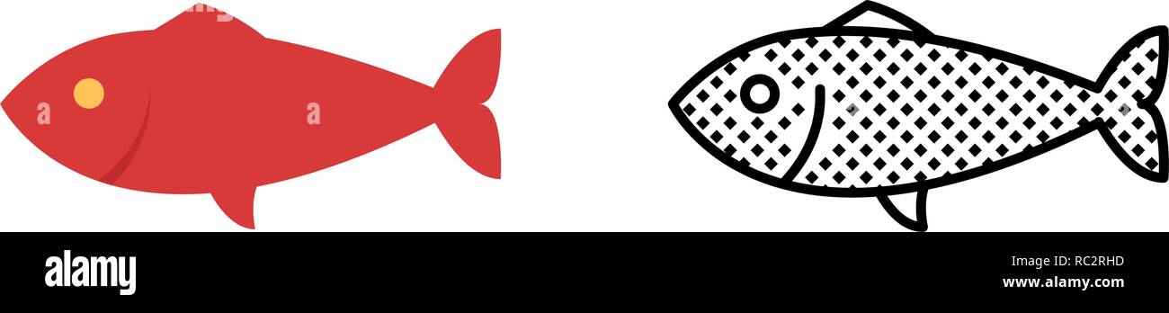 Fish icon set, seafood symbol, vector illustration Stock Vector Image ...