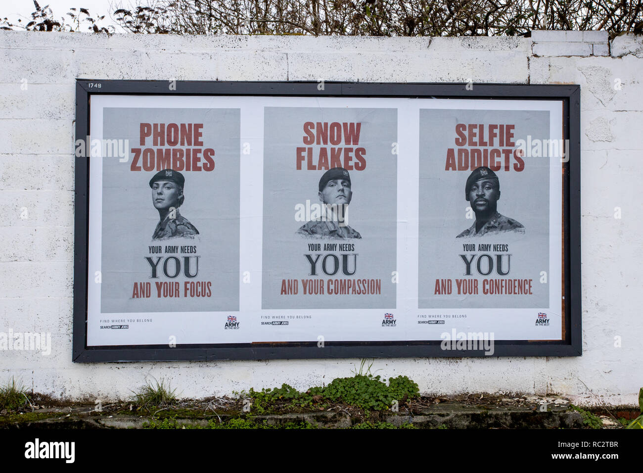British Army's controversial campaign posters at the roadside Stock ...