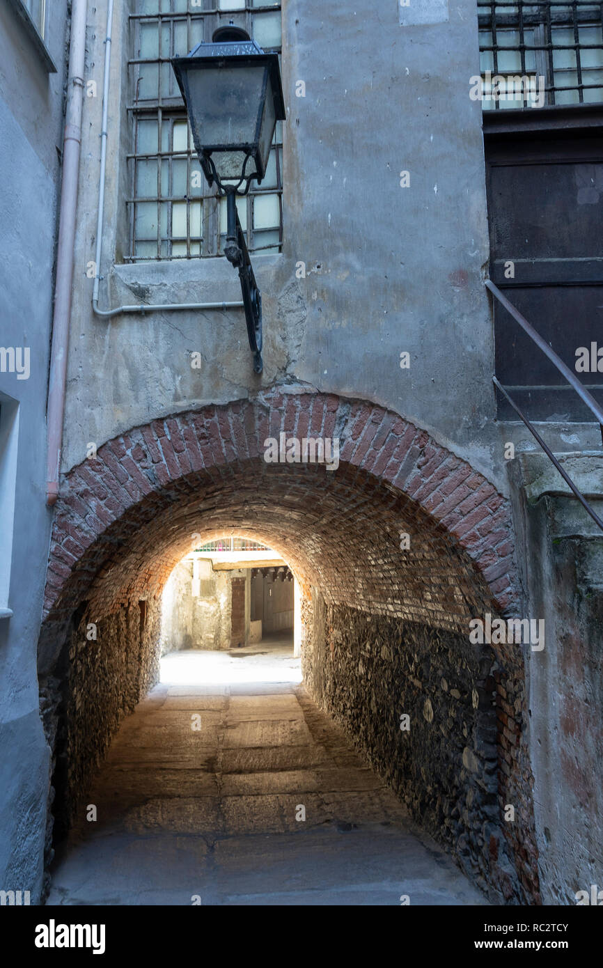 Susa, Turin, Piedmont, Italy: the historic city: typical house and ...