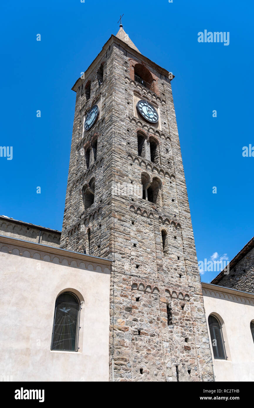 Historic church of Sant'Antonino di Susa, Turin, Piedmont, Italy Stock ...