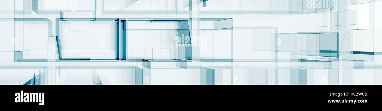 Horizontal panorama 3d rendering Stock Photo - Alamy