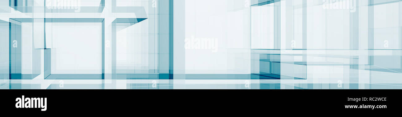 Abstract blue architecture 3d rendering Stock Photo - Alamy