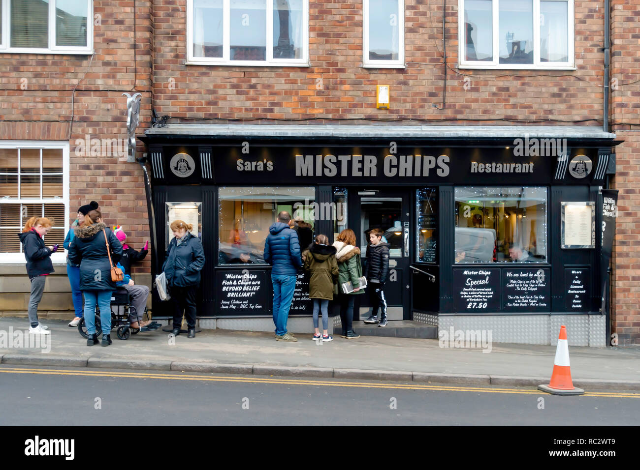 Mr.Chips Fish and Chip Take Away Bridge Street, Whitby England with a ...