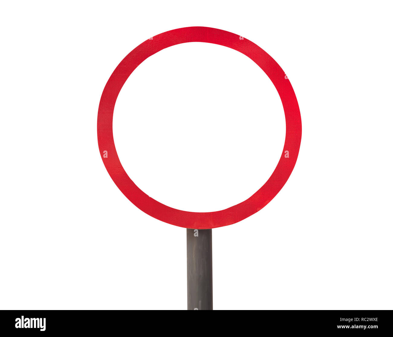 red forbidden sign isolated on white Stock Photo - Alamy