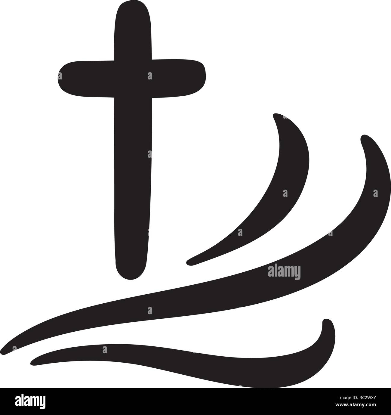 Vector illustration of Christian Logo. Emblem with concept of Cross ...