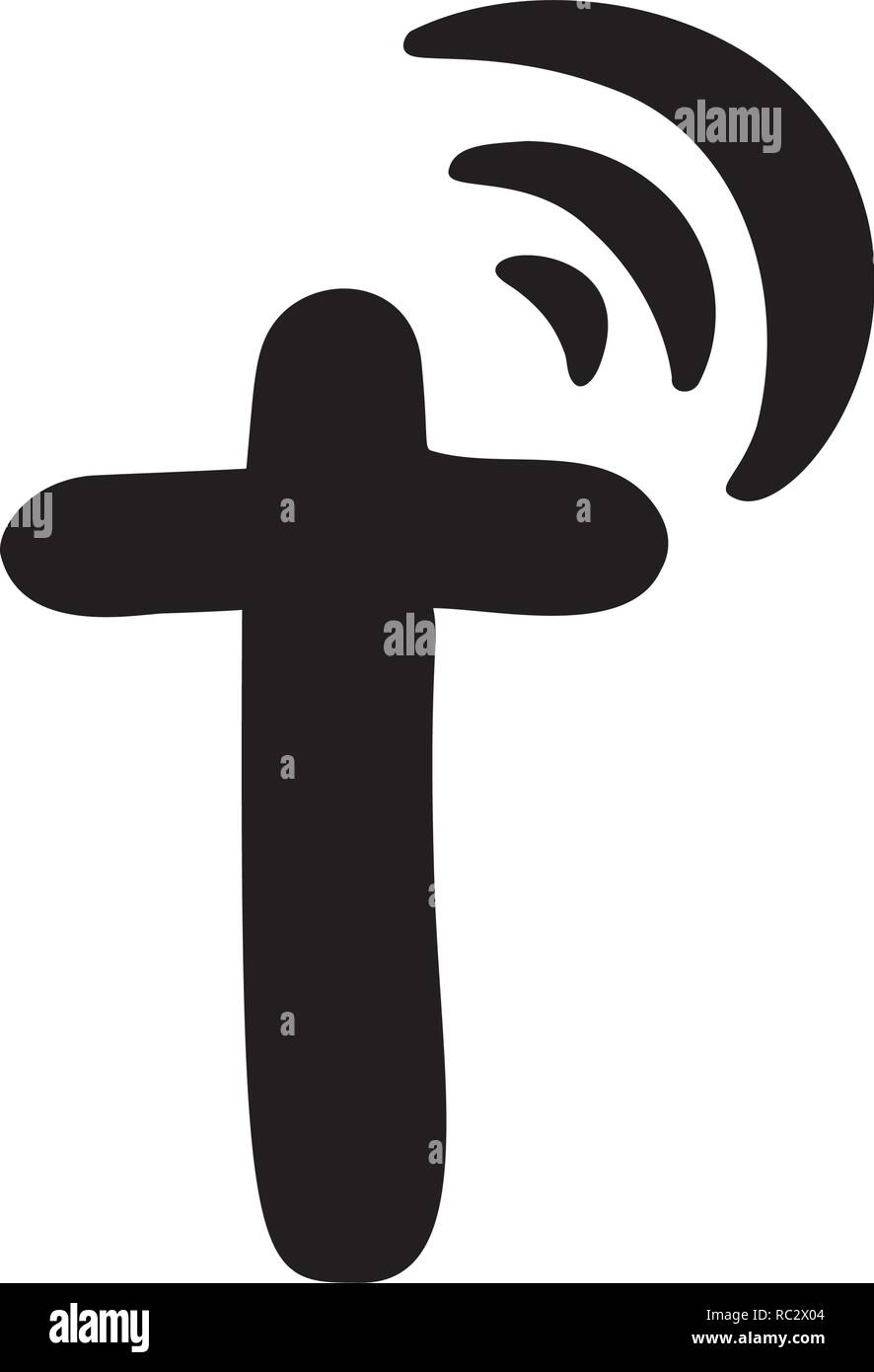 Vector illustration of Christian Logo. Emblem with concept of Cross ...