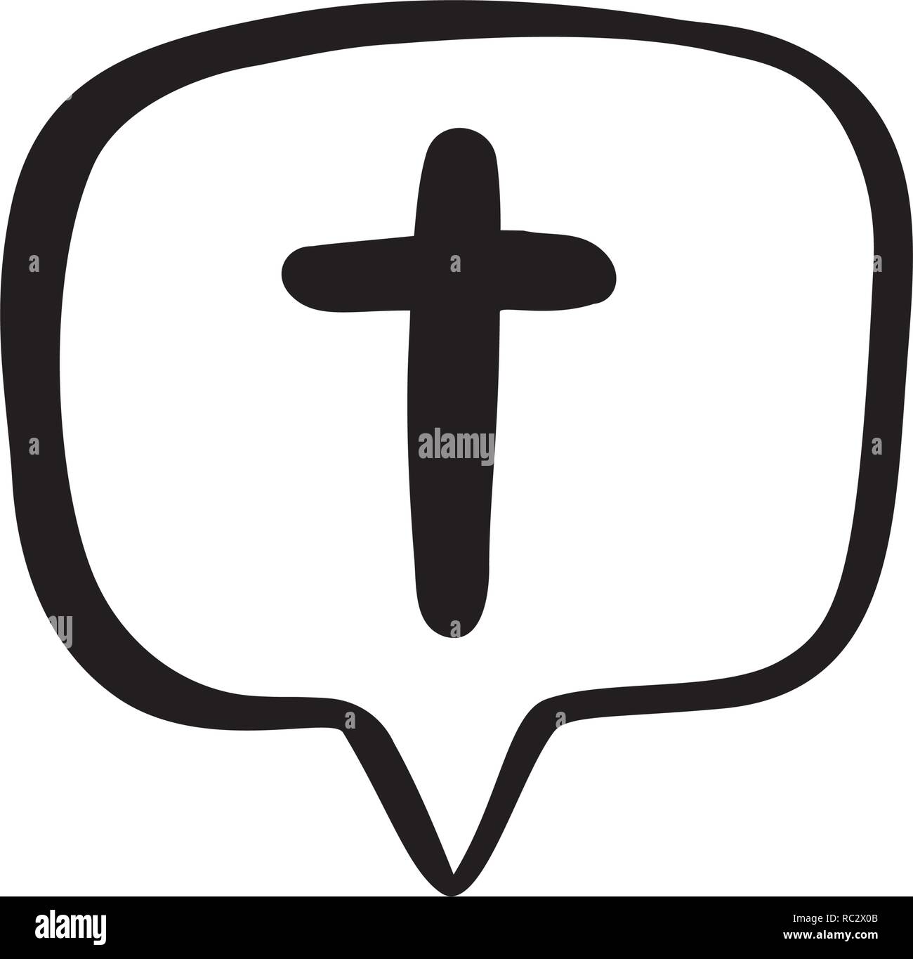 Vector illustration of Christian Logo. Emblem with concept of Cross ...