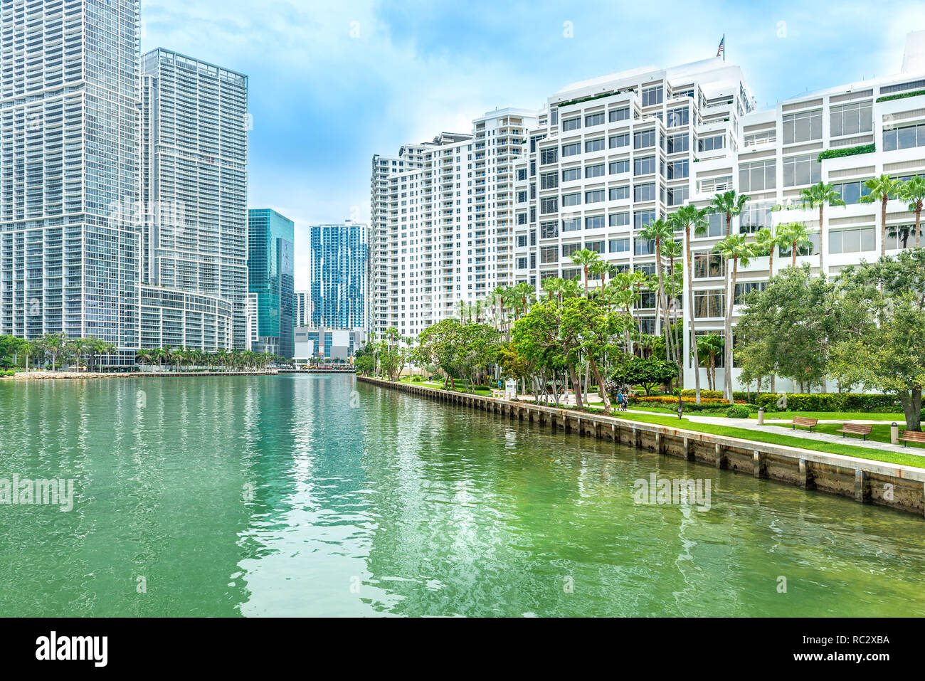 Miami, USA - jun 10, 2018: The Brickell key buildings in Miami downtown ...