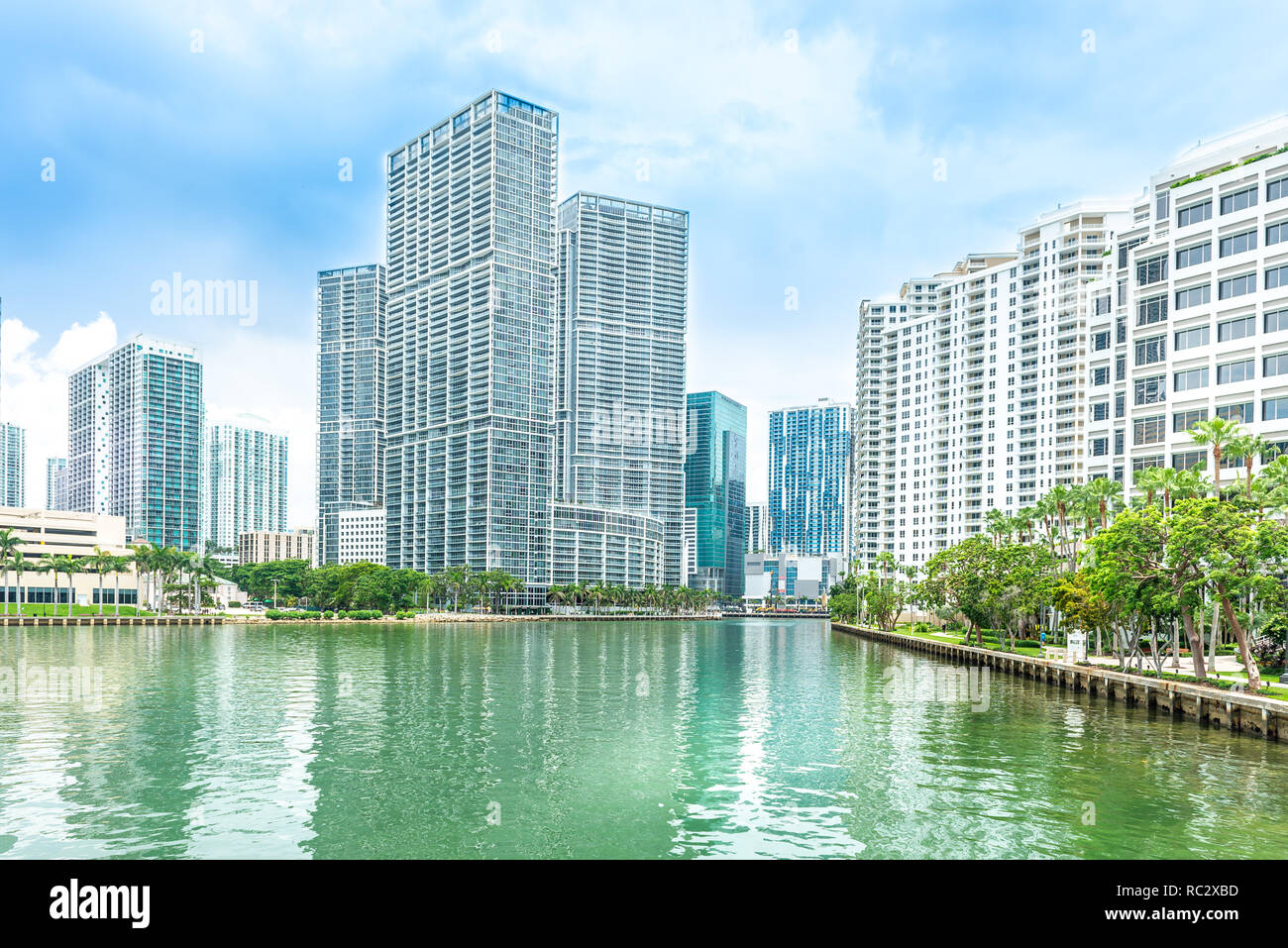 Miami, USA - jun 10, 2018: The Brickell key buildings in Miami downtown ...
