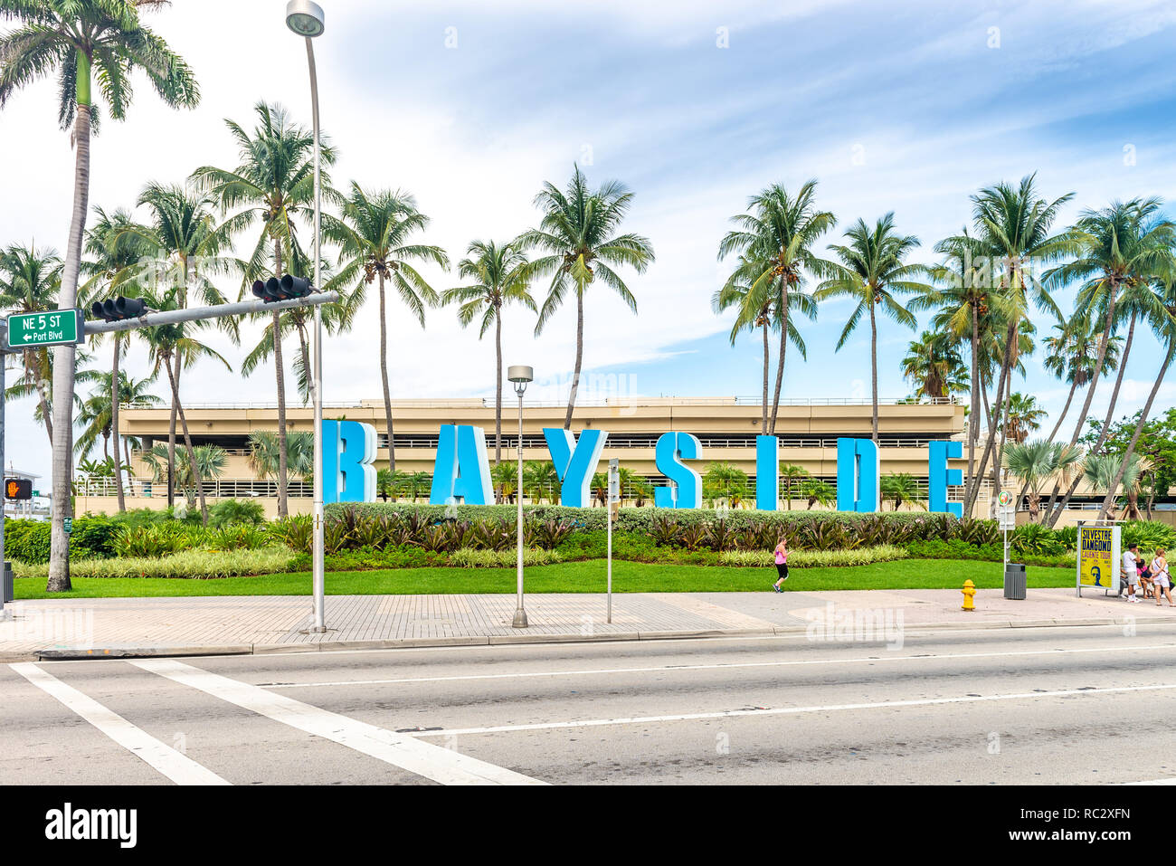Miami, USA - jun 10, 2018: Front view of Bayside in Miami Stock Photo ...