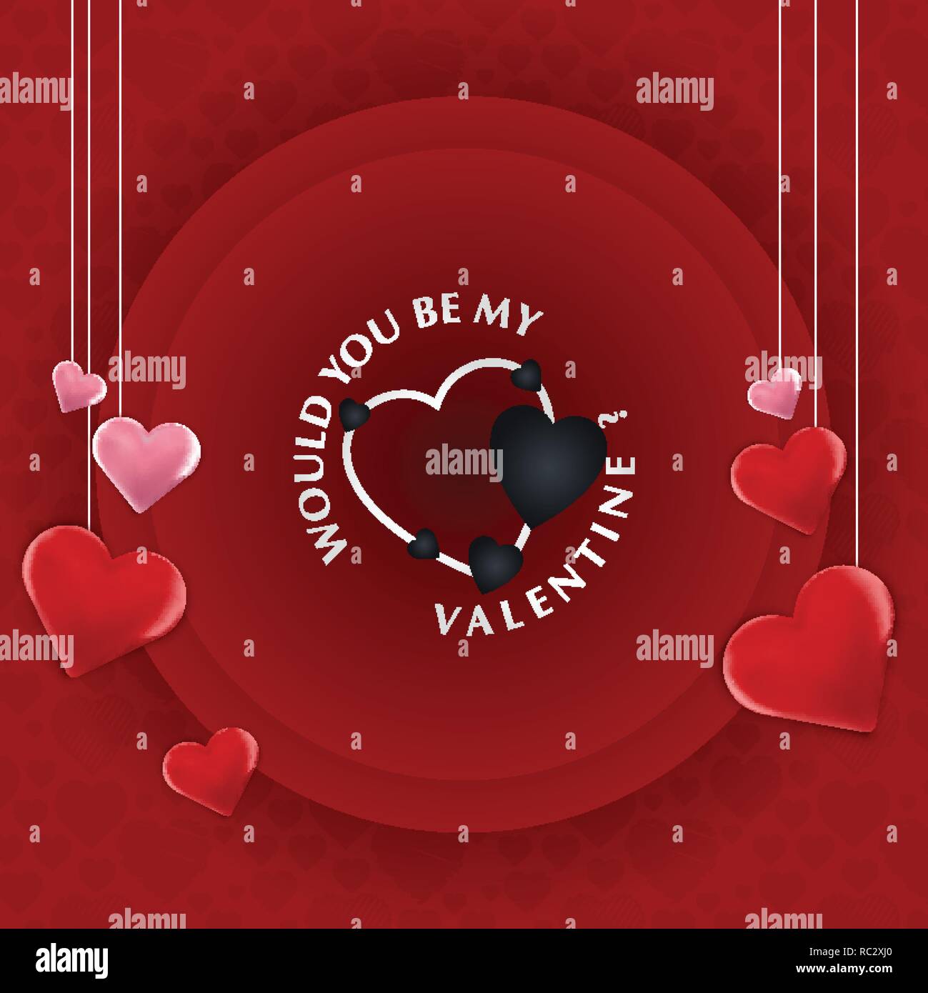 Happy Valentine's Day Red background. Vector Illustration Stock Vector ...