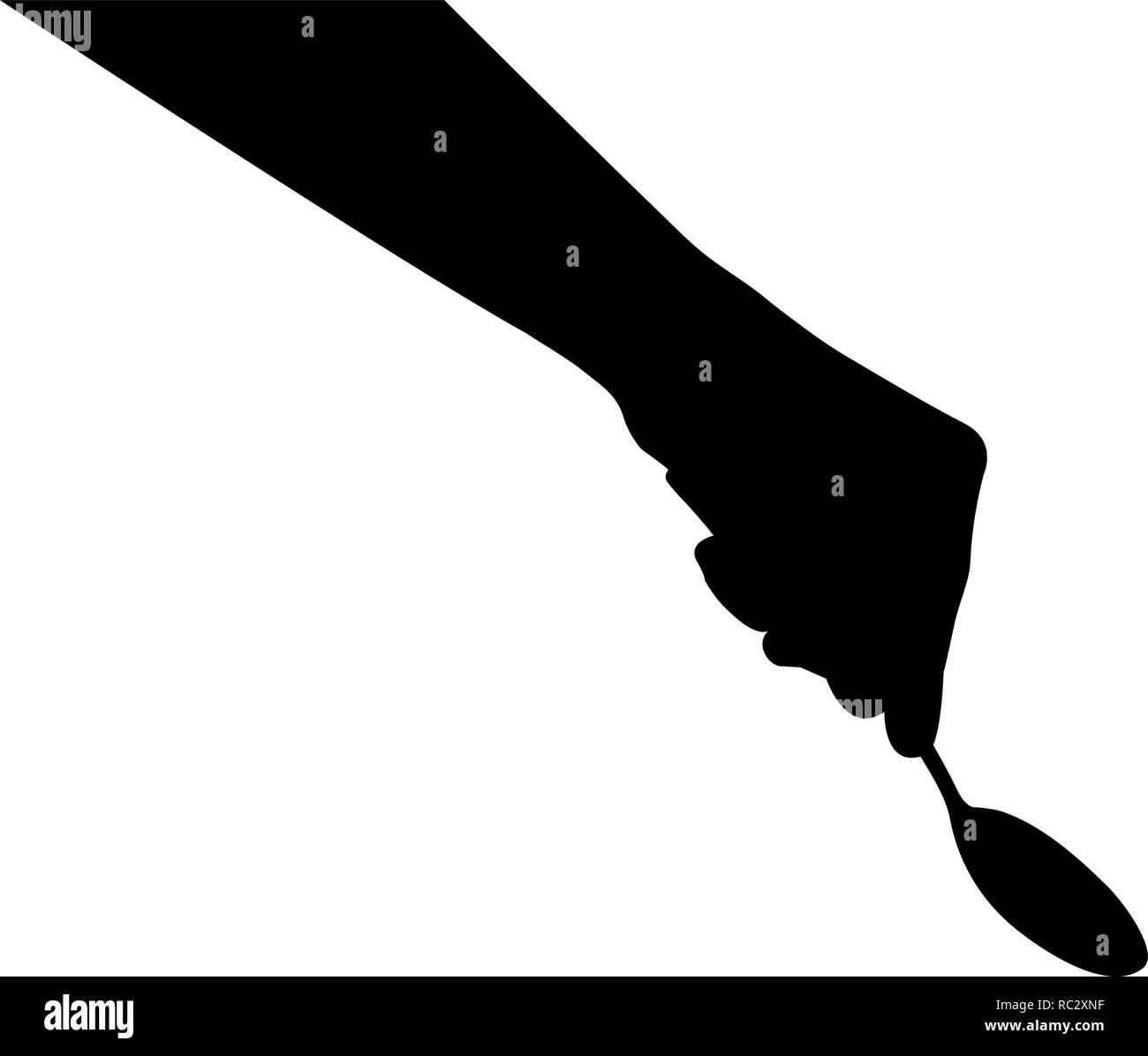 Spoon silhouette hand hi-res stock photography and images - Alamy