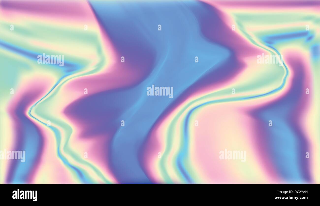 Holographic real texture in blue pink green colors with scratches and ...