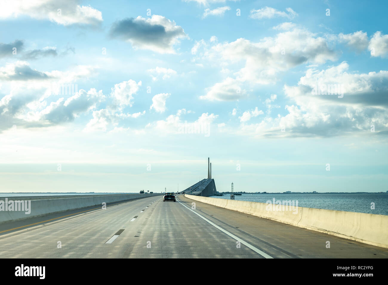 Saint Petersburg, USA - jun 16, 2018: Driving through the Bob Graham ...