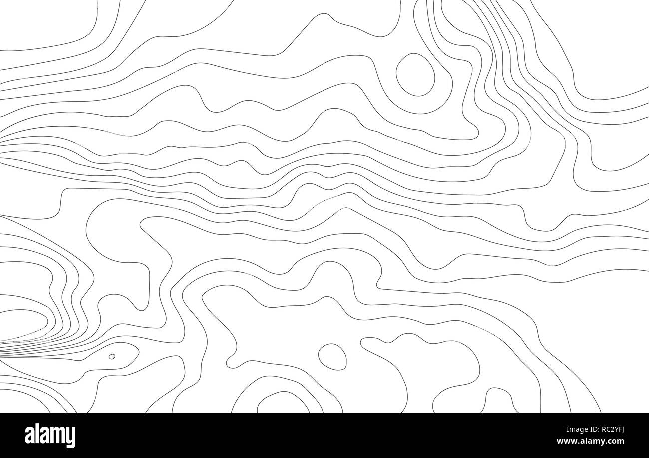 Topographic line map on white background. Vector illustration Stock ...
