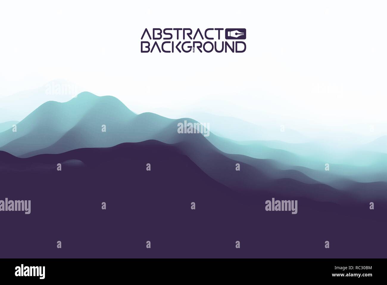 3D landscape Abstract blue Background. Blue Gradient Vector ...