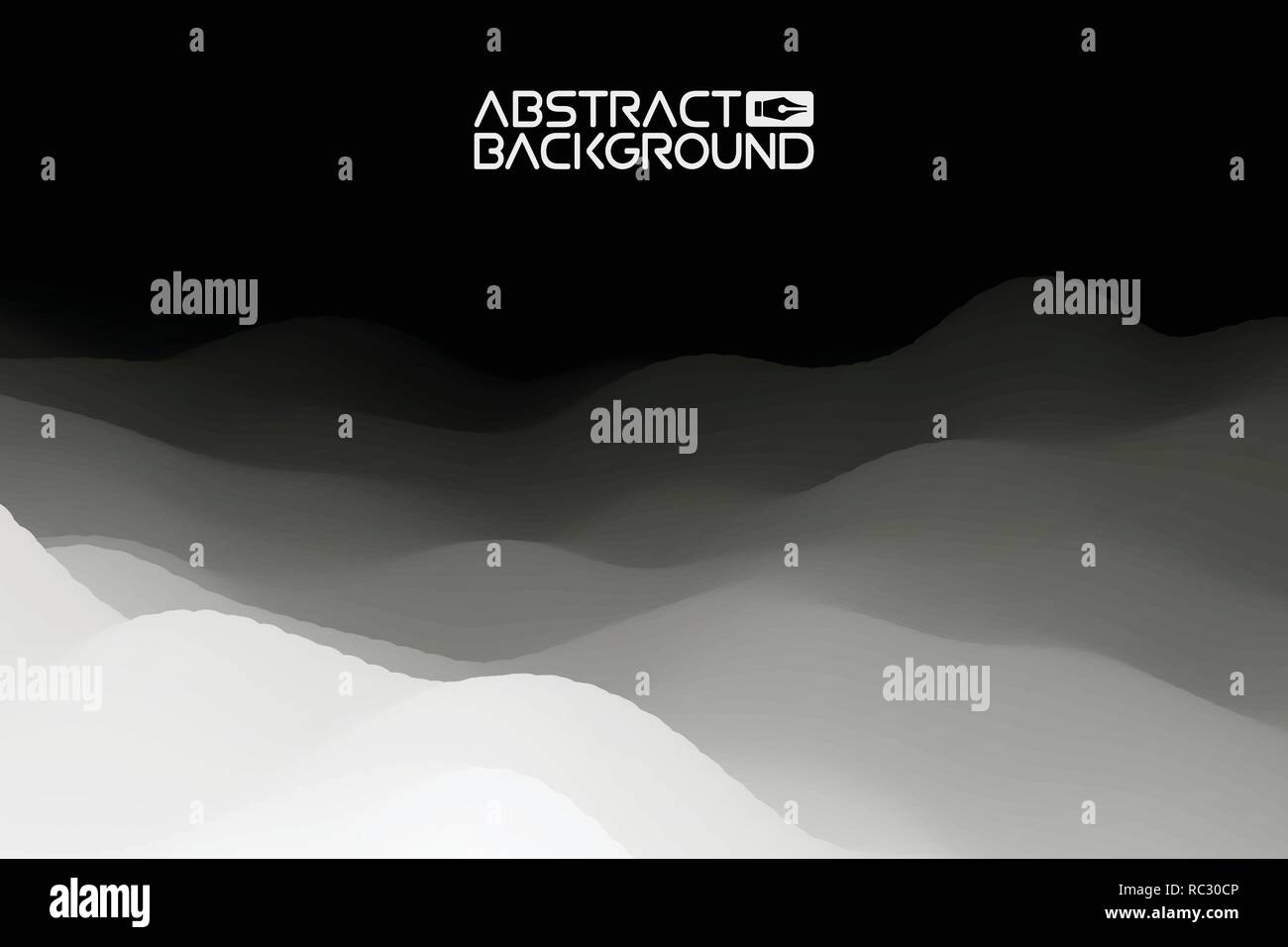 3D landscape Abstract grey Background. Gradient Vector Illustration ...