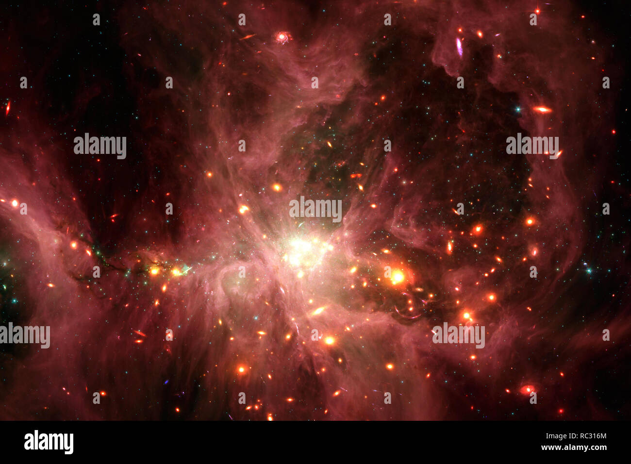 Awesome colorful nebula somewhere in endless universe. Elements of this ...