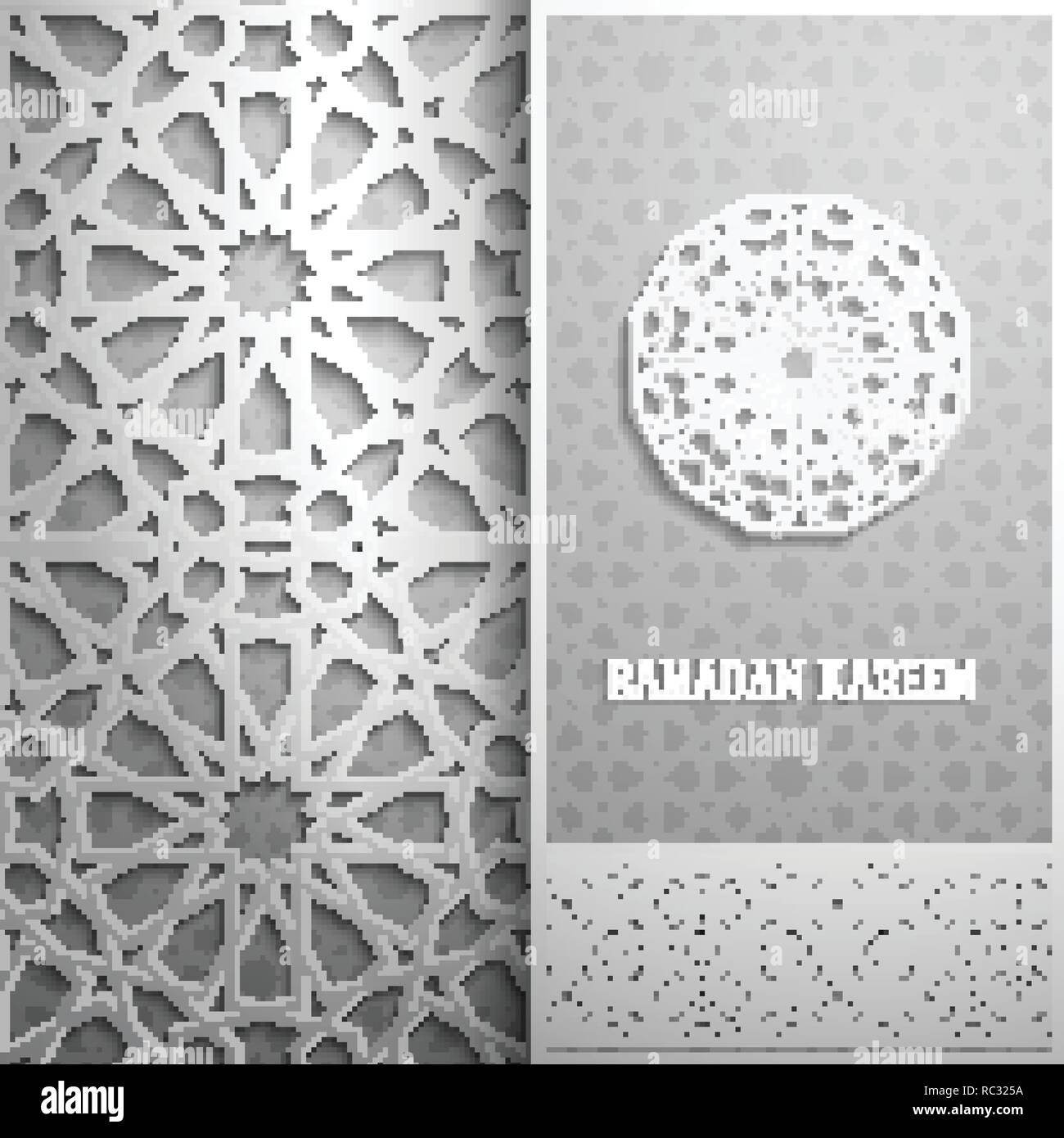 3d Ramadan Kareem greeting card,invitation islamic style.Arabic circle ...