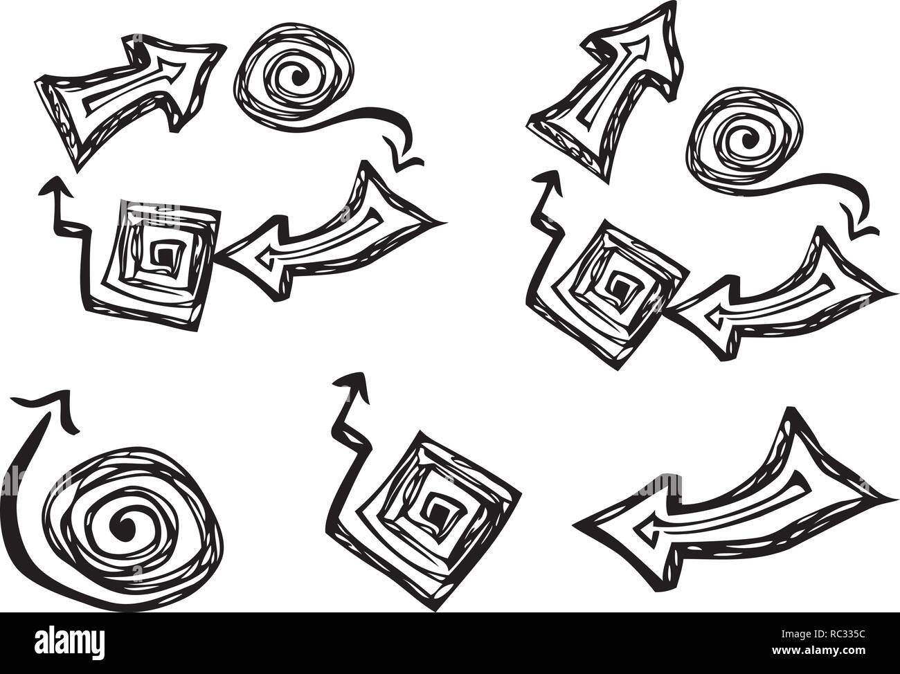 Set of hand drawn arrows in diffrent shapes by jziprian Stock Vector ...