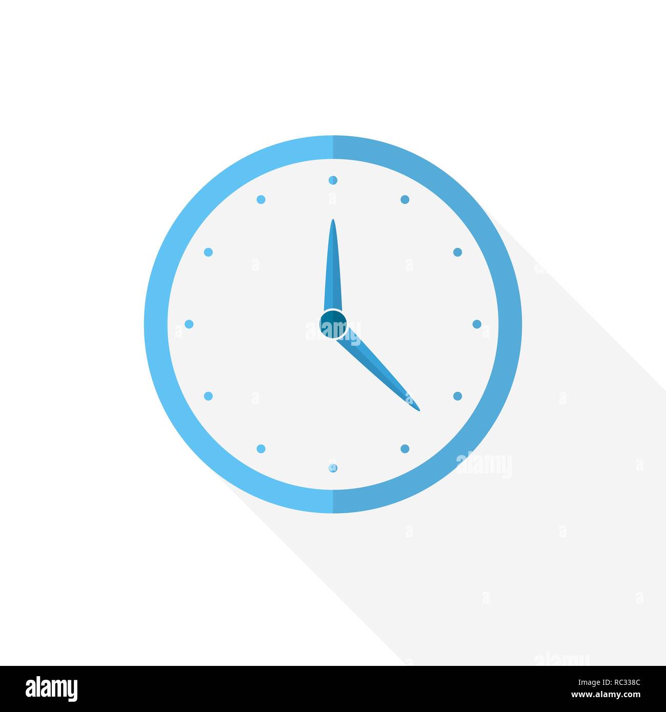 Clock icon with arrows in flat design. Vector illustration. Blue clock ...