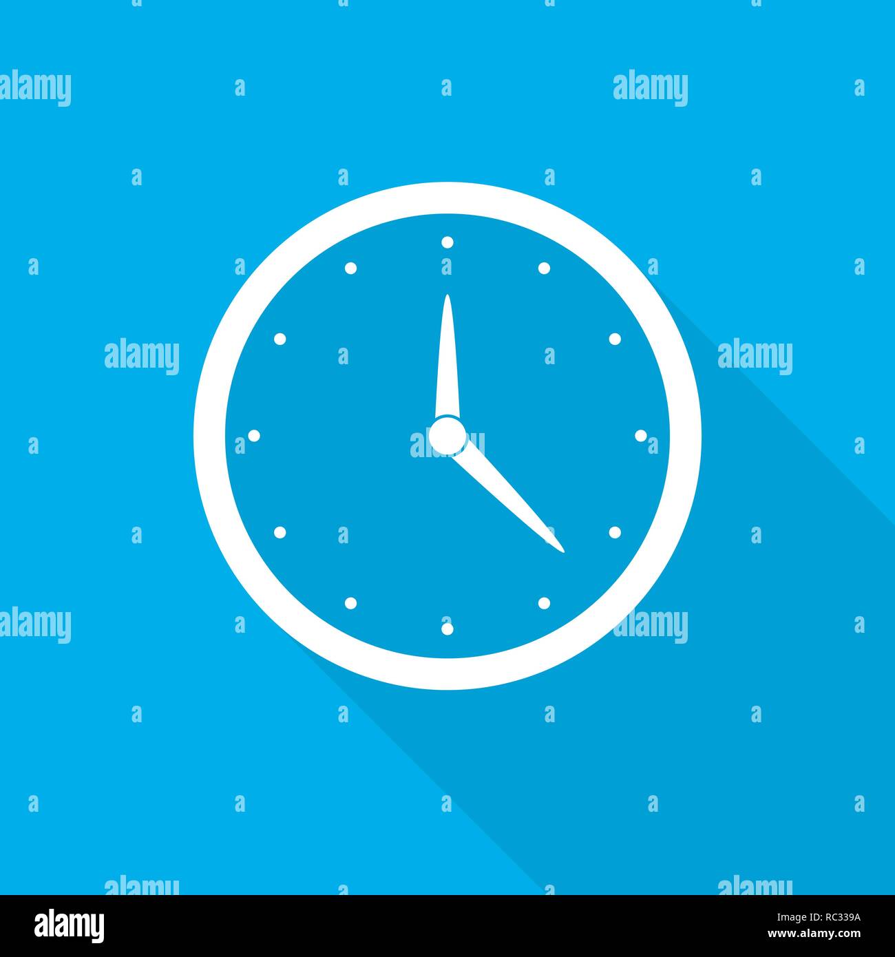 Clock icon with arrows in flat design. Vector illustration. White clock ...