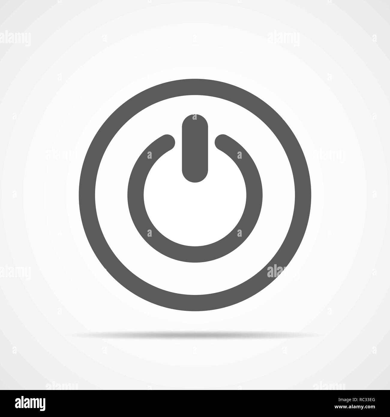The power icon in flat design. Gray power symbol. Vector illustration ...