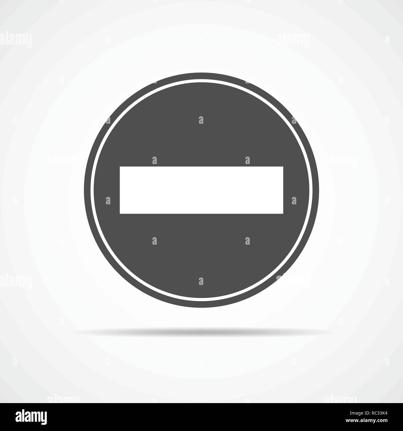 Gray brick warning sign. Vector illustration. No entry, traffic sign in ...