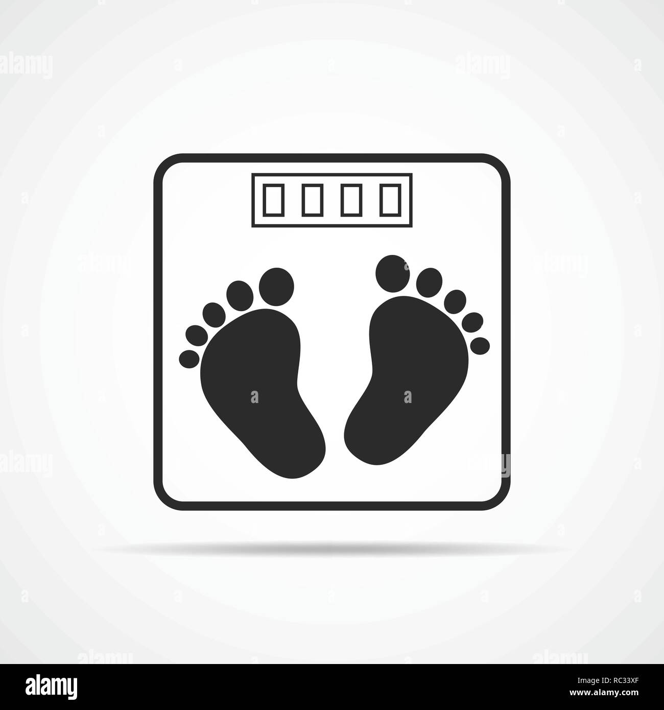 Digital scales icon in flat design. Vector illustration. Black scales ...