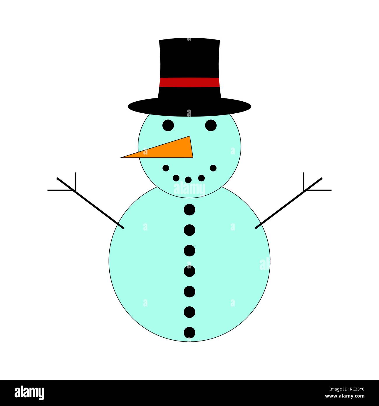 Winter snowman icon isolated. Vector illustration. Snowman icon in flat ...