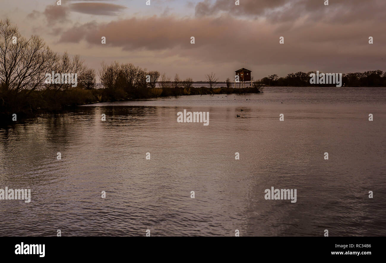 Long Exposure and Sunrise Lough Neagh Northern Ireland Stock Photo - Alamy