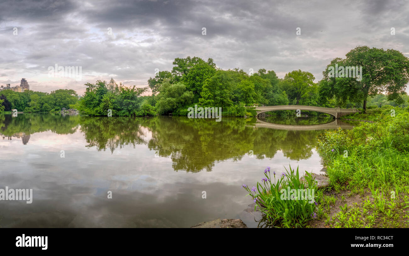 Central Park, Manhattan, New York City in spring on cloudy day Stock ...