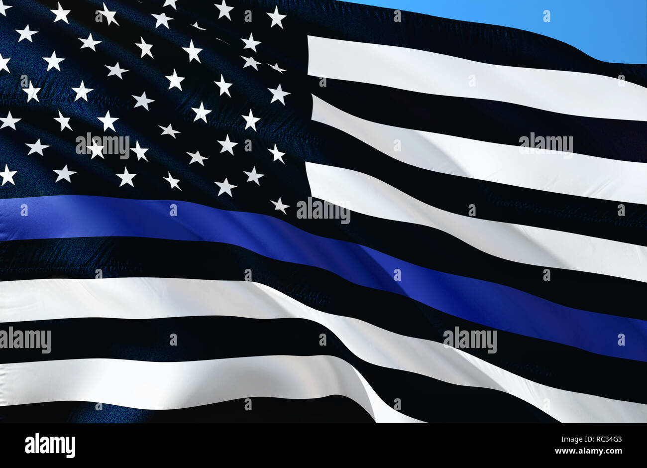 Thin blue line flag High Resolution Stock Photography and Images - Alamy