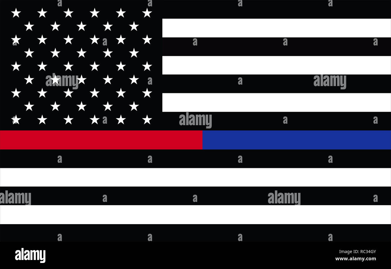 First Responder USA. Thin Blue Line Thin Red Line Embroidered U.S ...