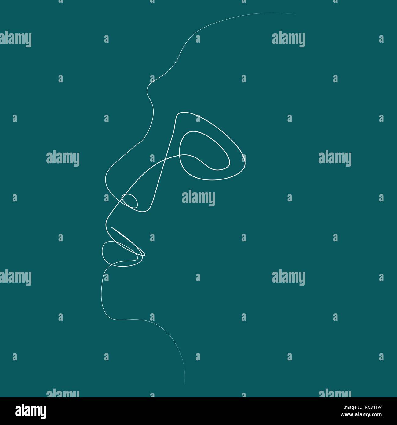 Man of one line. Vector illustration on color background Stock Vector ...