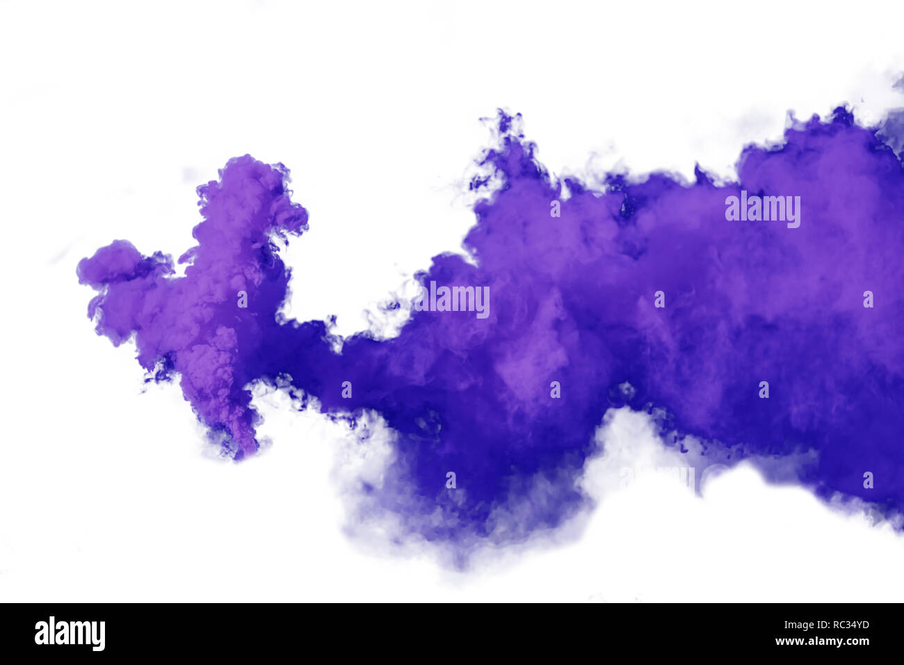 Purple and violet smoke isolated on white background Stock Photo - Alamy