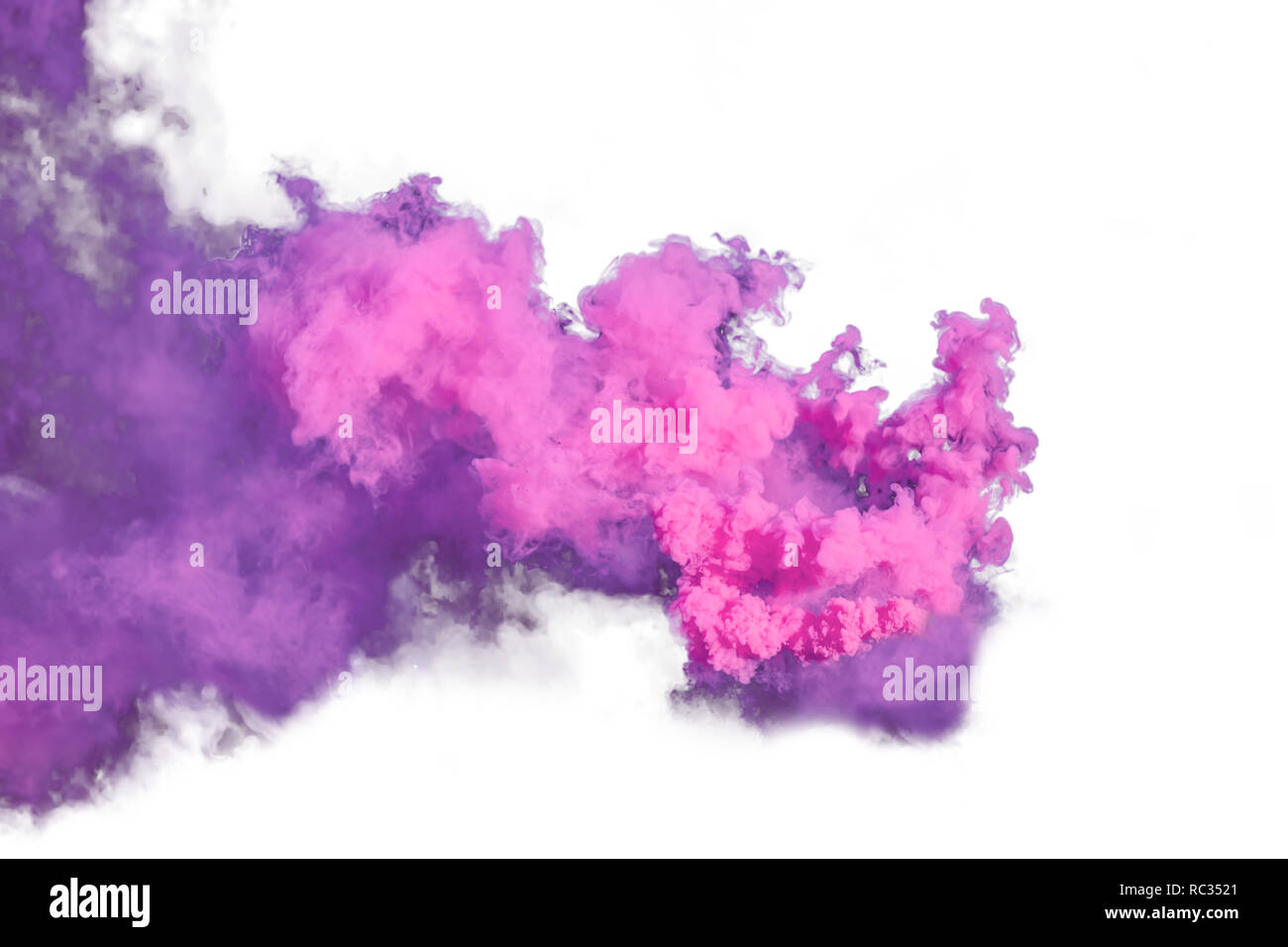 Purple and violet smoke isolated on white background Stock Photo - Alamy
