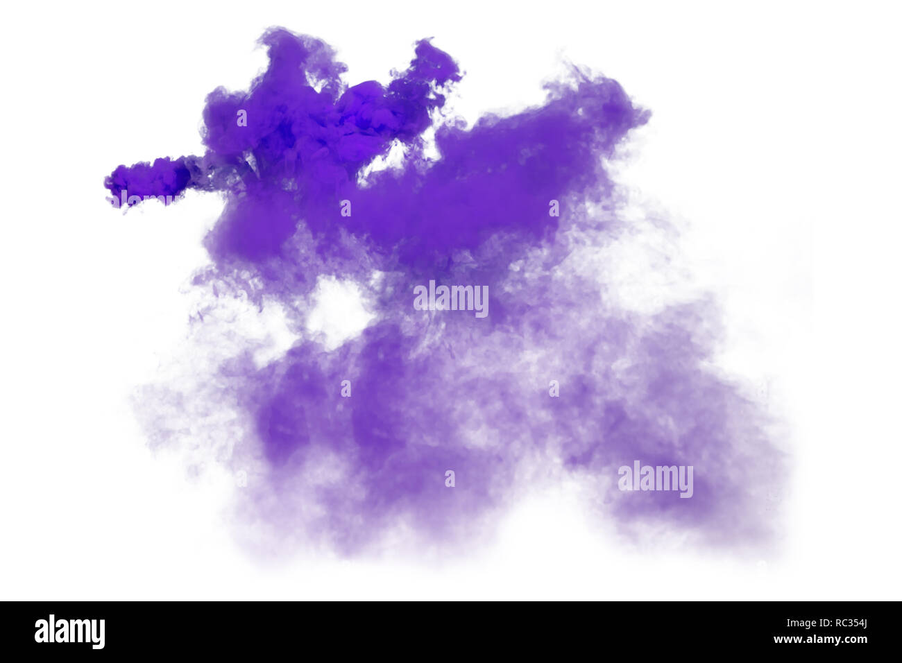 Purple and violet smoke isolated on white background Stock Photo - Alamy