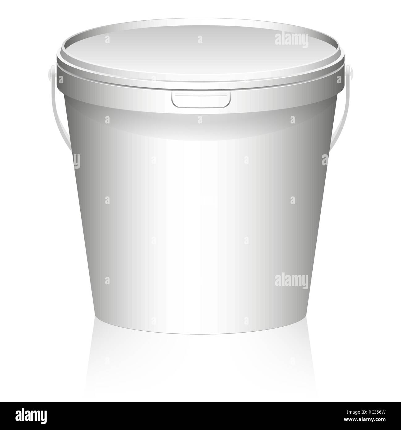 White plastic set bucket with White lid. Product Packaging For food ...